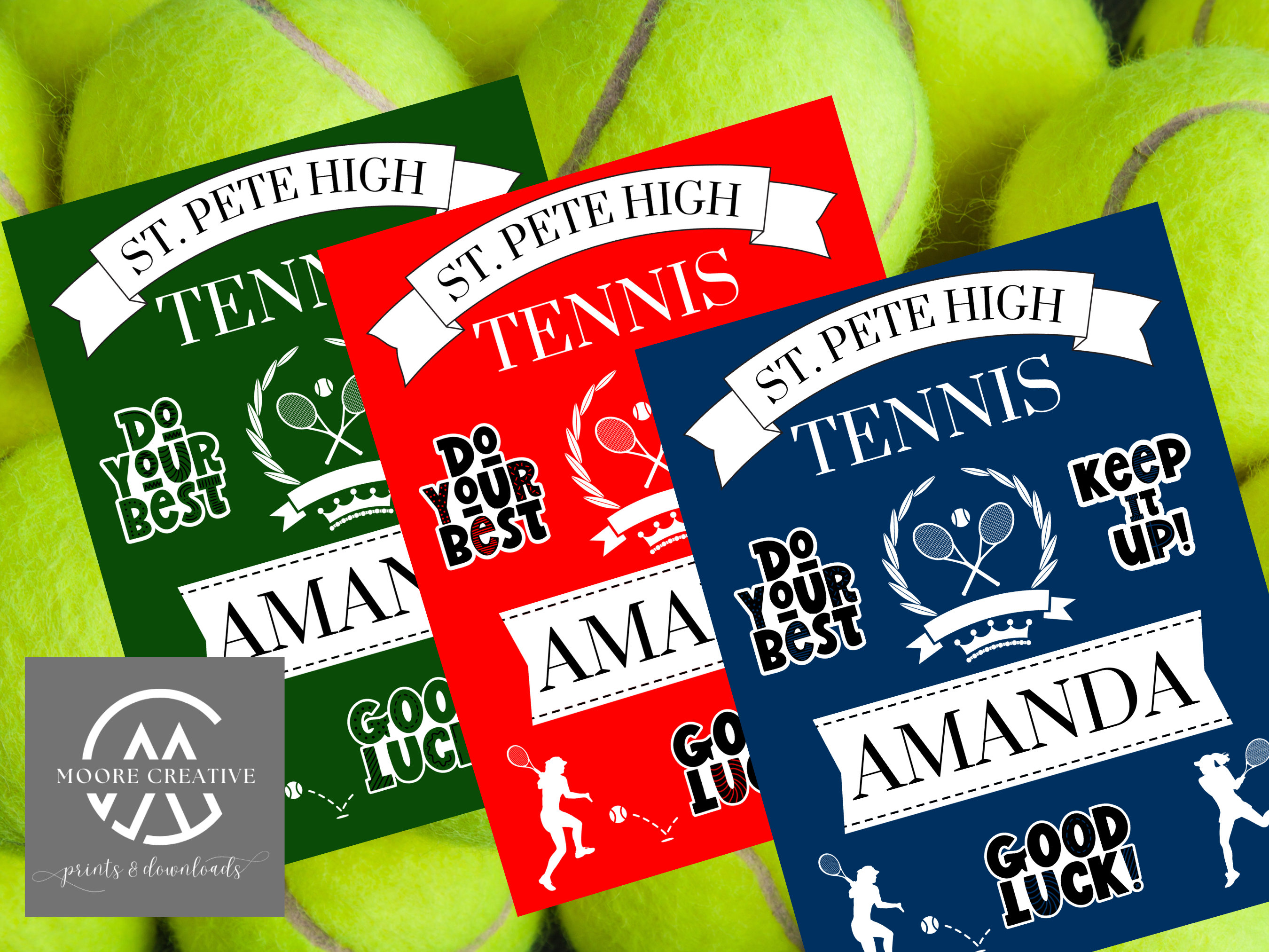 Tennis Signs Team Spirit Tournament Decoration Hotel Sign Personalized ...