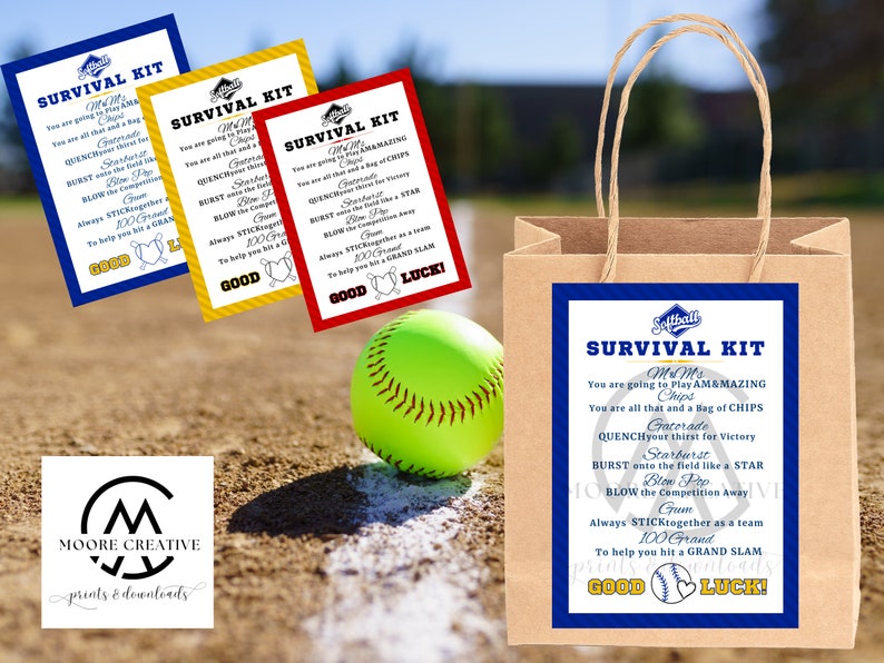 Softball Survival Kit | Softball Gifts | Printable | Team Kids School ...