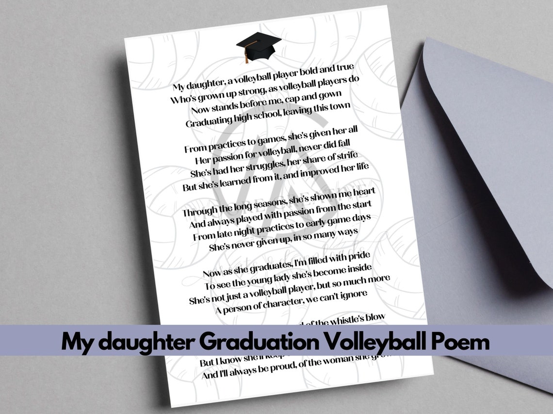 Volleyball Senior Poem Instant Download Volleyball Poem Parents Senior ...