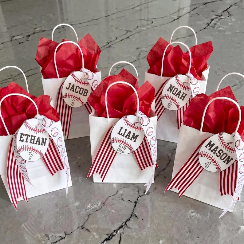 Baseball Team Gift Tags Editable Baseball Bag Tag Template Printable ...