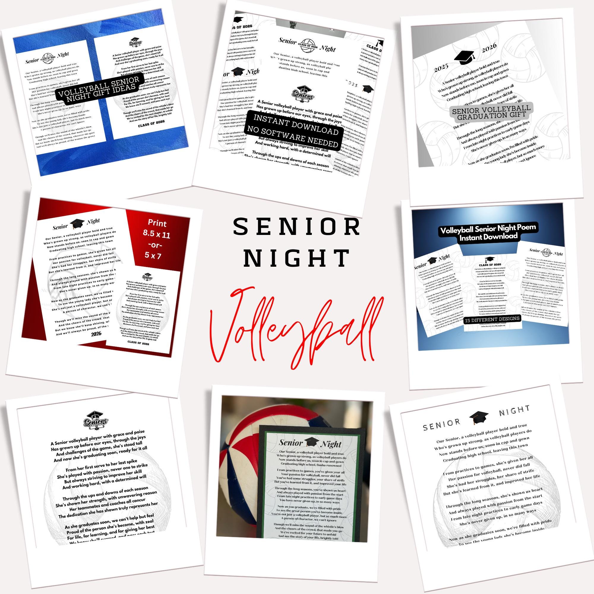 Volleyball Senior Poem Instant Download Senior Night Gift From Parents ...
