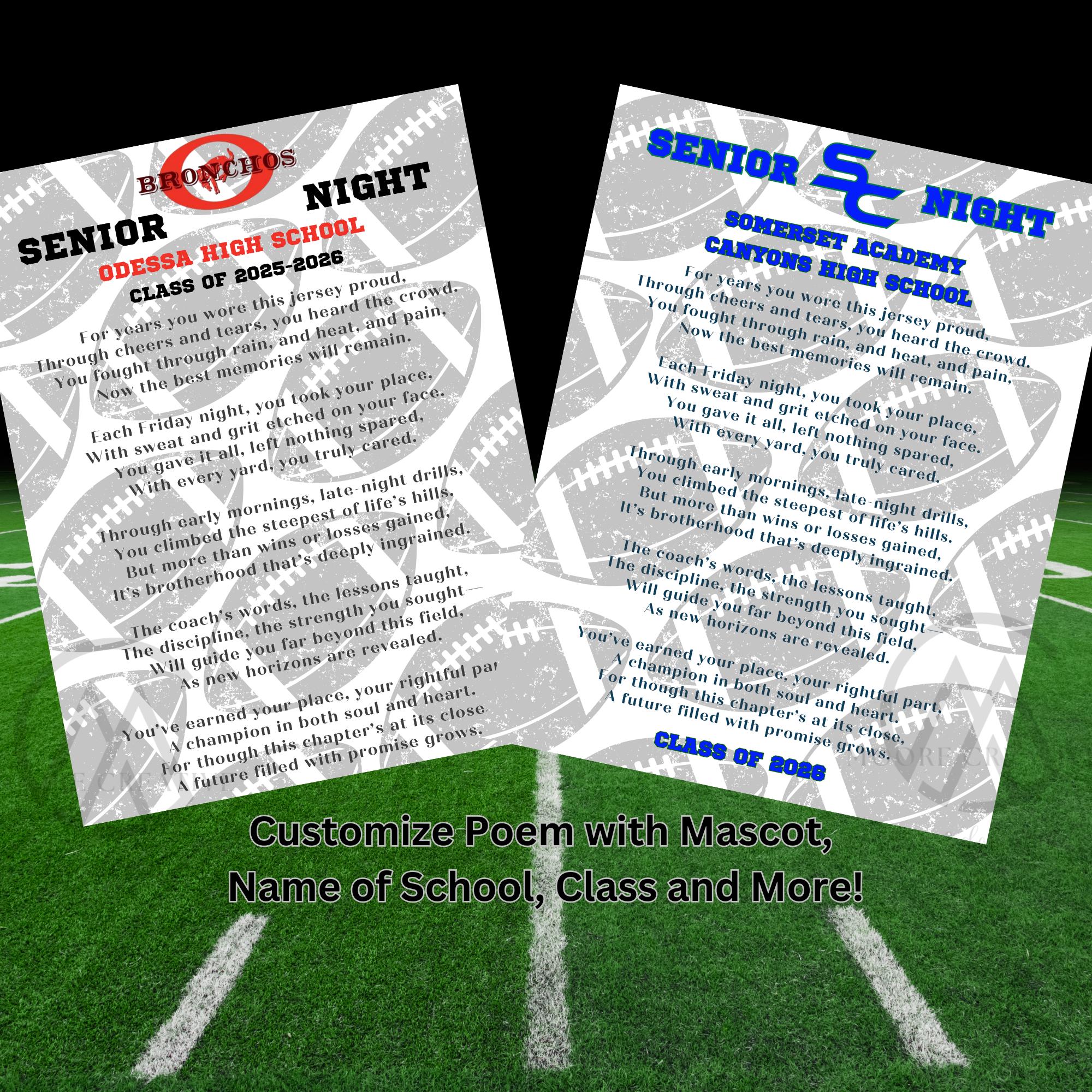 Custom Senior Football Gift Senior Football Mom Gift to Son 2026 ...