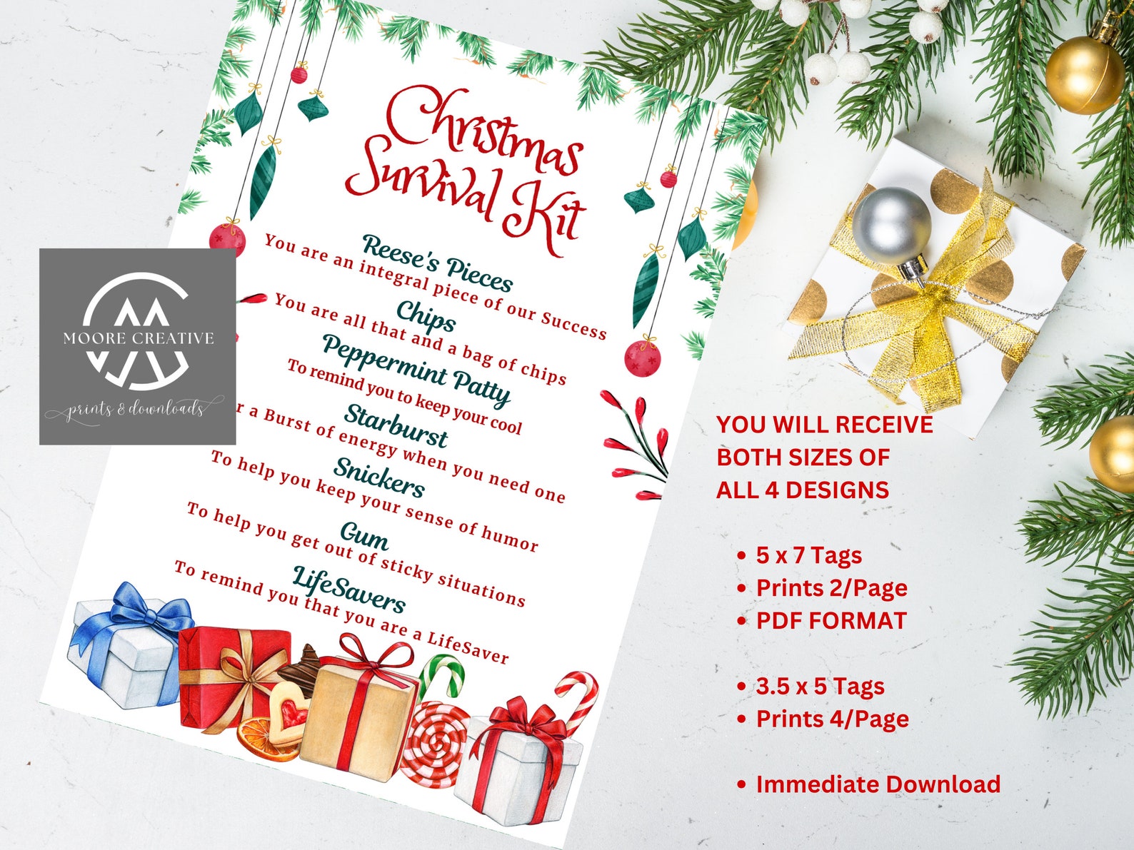 Survival Kit Tag, Holiday Survival Kit, Christmas Survival, Christmas ...