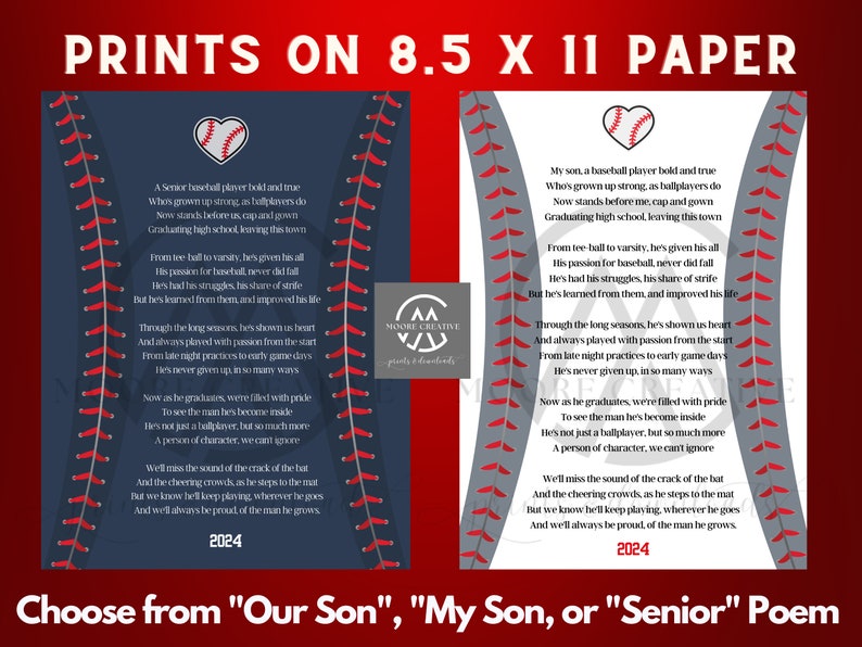 Baseball Father's Day Poem Custom Logo for Team | Add Coaches Name - Etsy