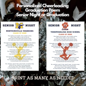 Cheerleader Poem Cheer Team Gift Senior Cheerleader Cheerleading Poem ...