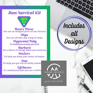 Boss Survival Kit Printable, Boss Gift Tag, Gift for Manager, Bosses ...