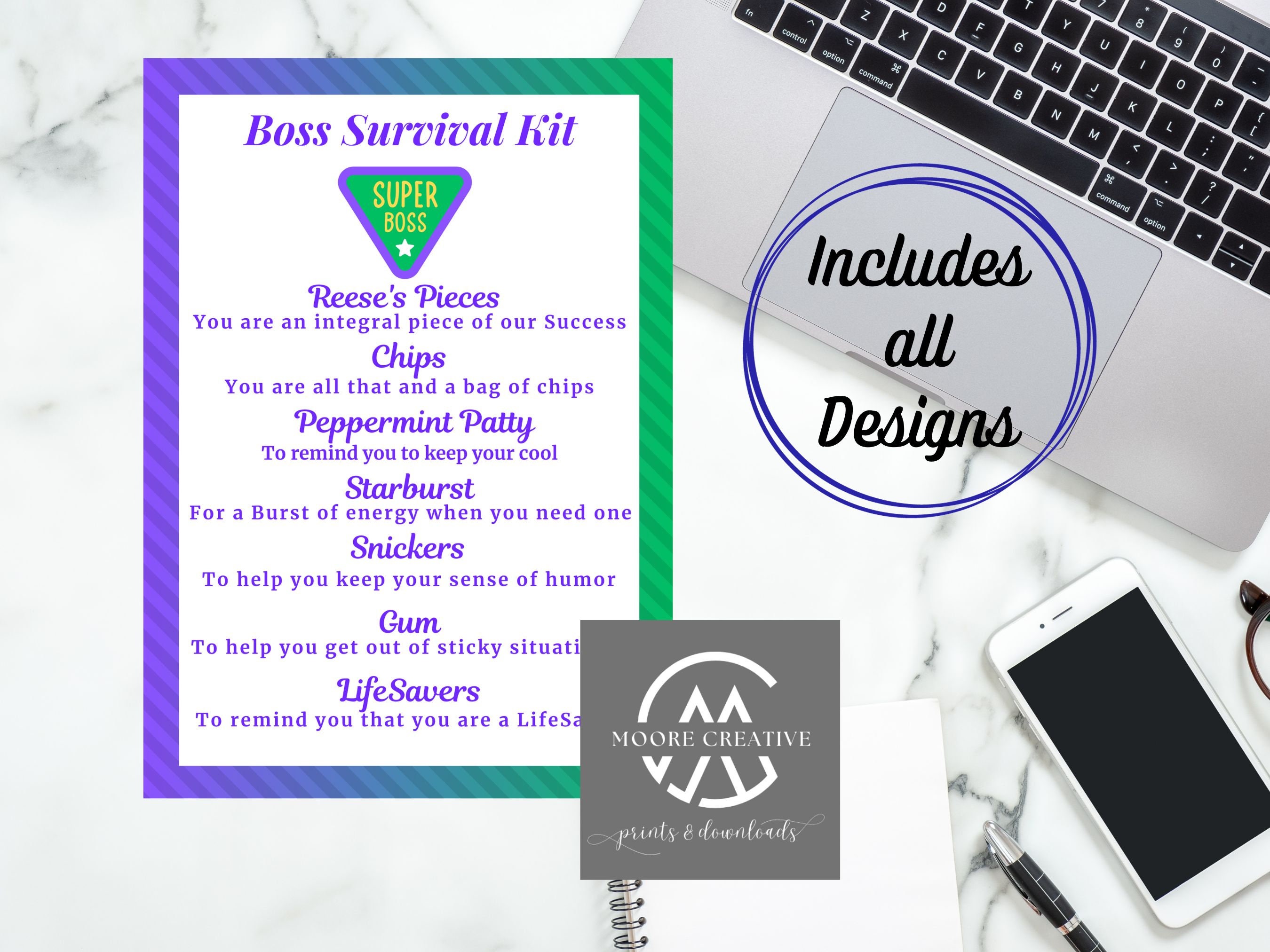 Boss Survival Kit Printable, Boss Gift Tag, Gift for Manager, Bosses ...
