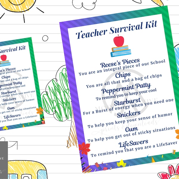 Teacher Survival Kit - Etsy