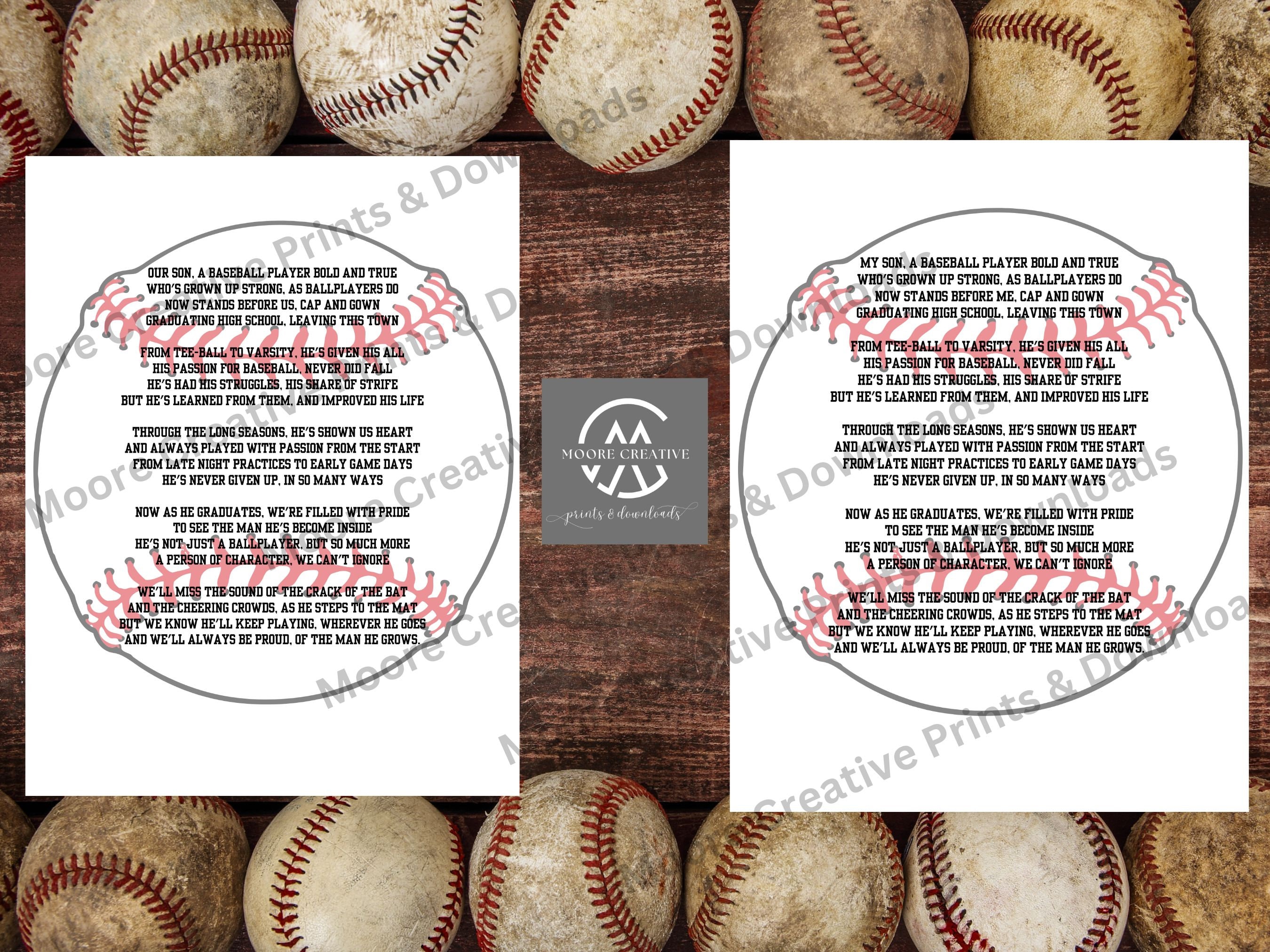 Baseball Graduation Gift Ideas | Senior Baseball Gifts | Print at Home ...