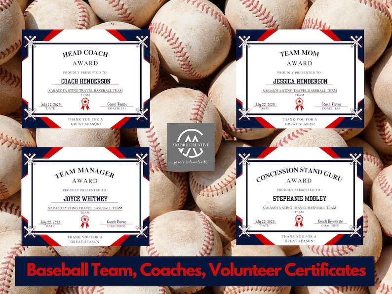 Editable Baseball Award Certificates, 50, Award Ceremony Certificates ...