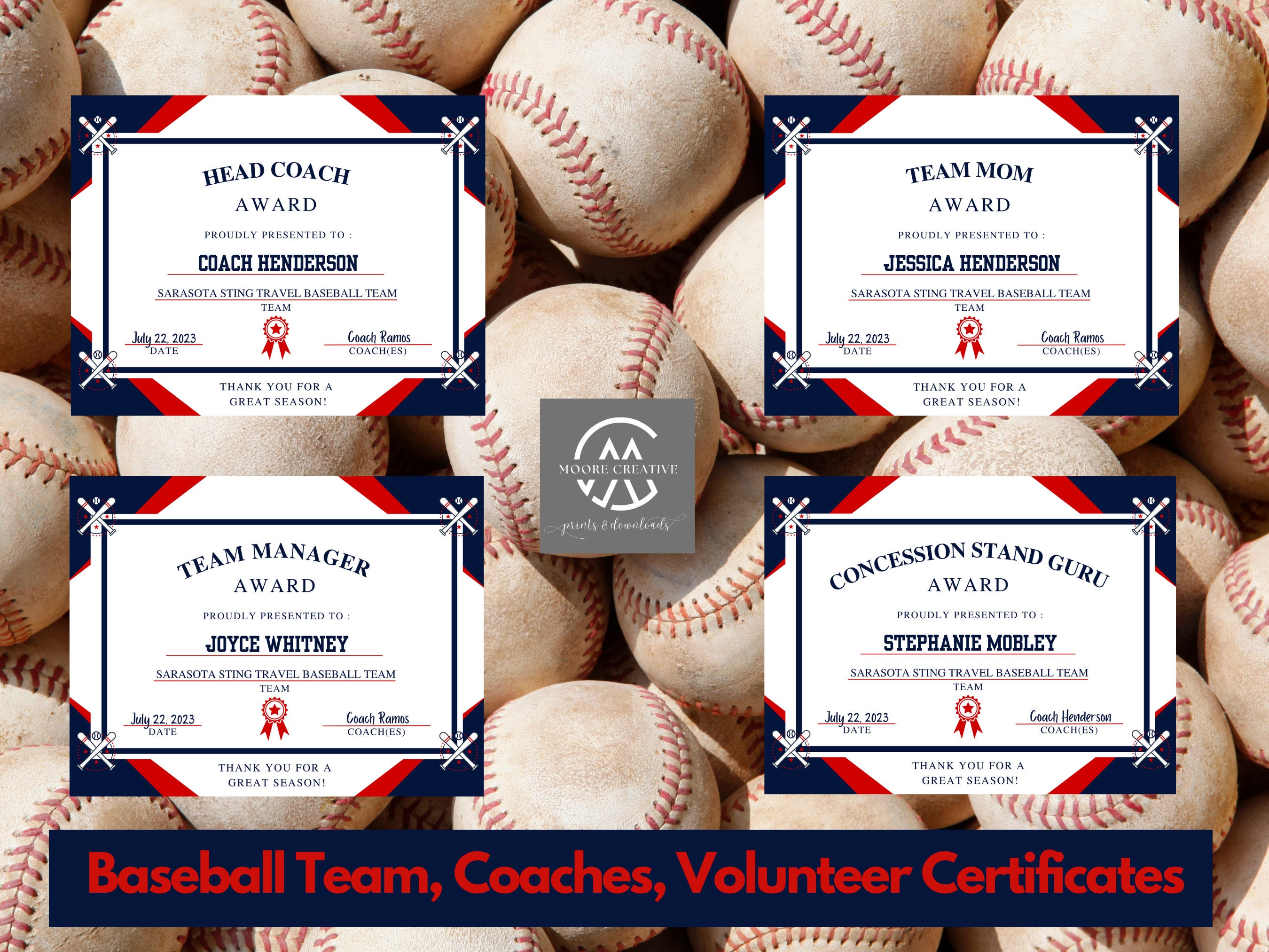 Editable Baseball Award Certificates, 50, Award Ceremony Certificates ...