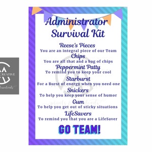 Administrative Assistant Survival Kit Gift Idea, Admin Assistant Gift ...