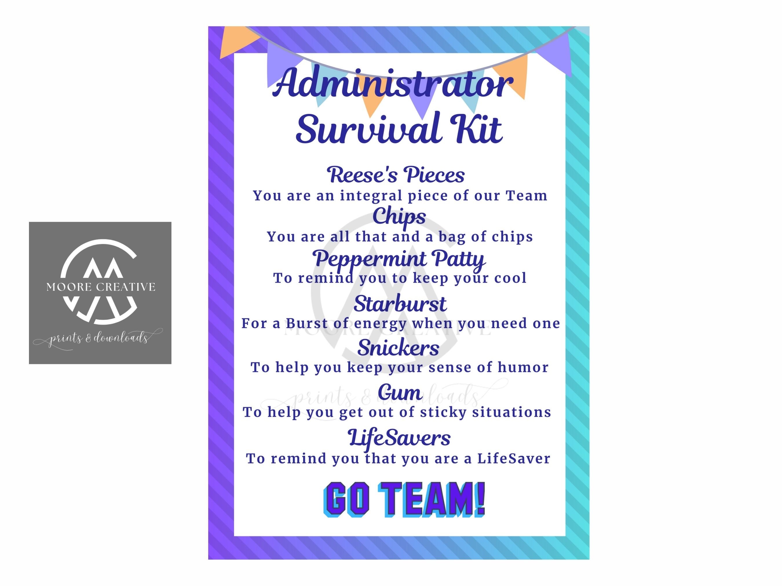 Administrative Assistant Survival Kit, Admin Assistant Gift Tags ...