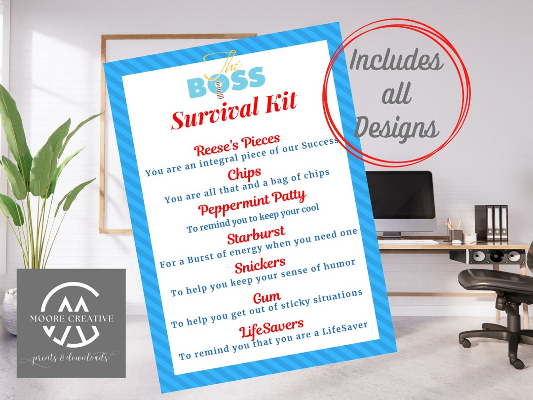 Boss Survival Kit Printable, Boss Gift Tag, Gift for Manager, Bosses ...