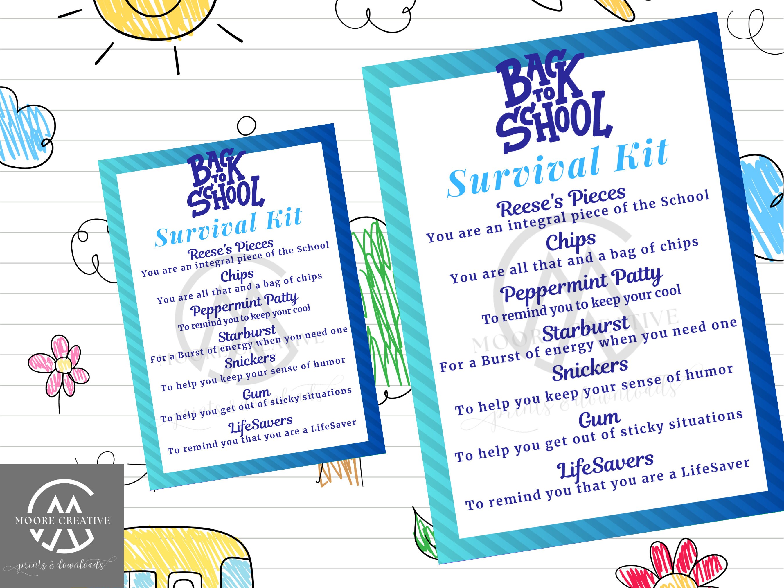 Back to School Survival Kit, Gift Tags, First Day of School, Back 2 ...