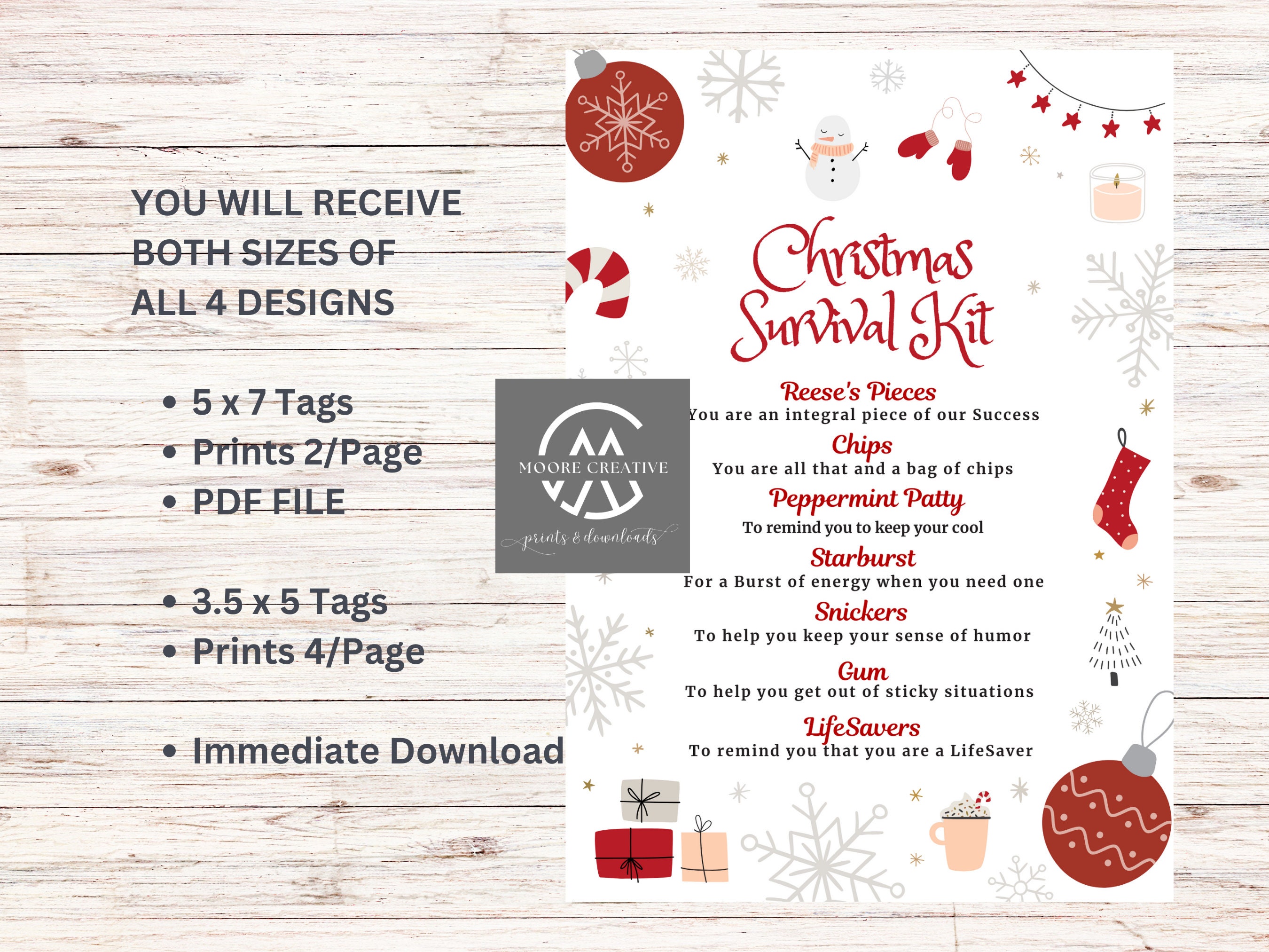 Christmas Survival Kit Label | Team Survival Kit | Holiday Survival Kit ...