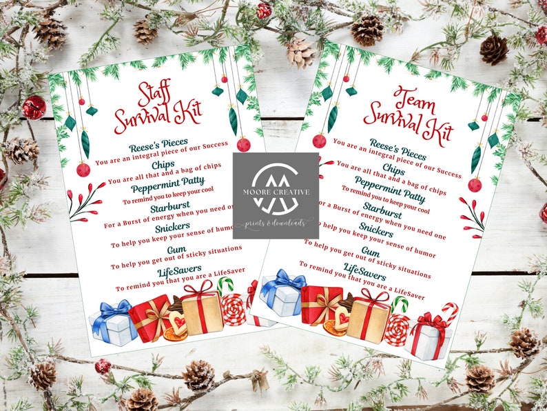 Survival Kit Tag, Holiday Survival Kit, Christmas Survival, Christmas ...