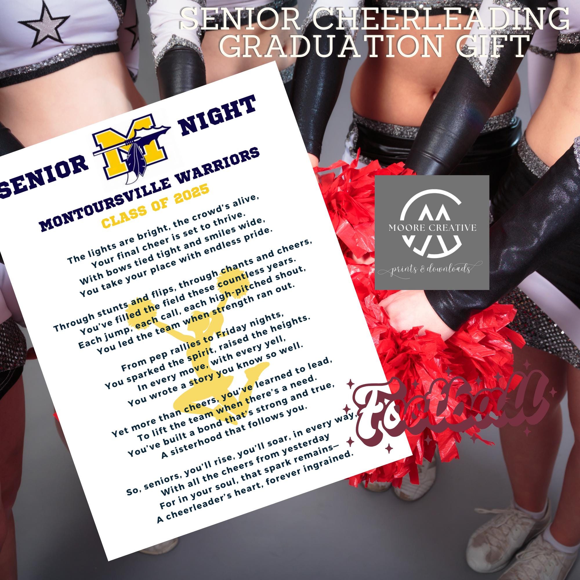 Customized Senior Cheerleader Gift Senior Cheerleading Cheerleader Poem ...