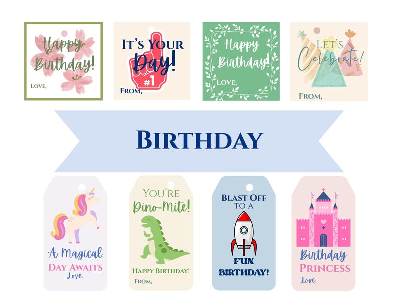 Editable Gift Tag Bundle: All Occasions Printable Tags (canva Template ...
