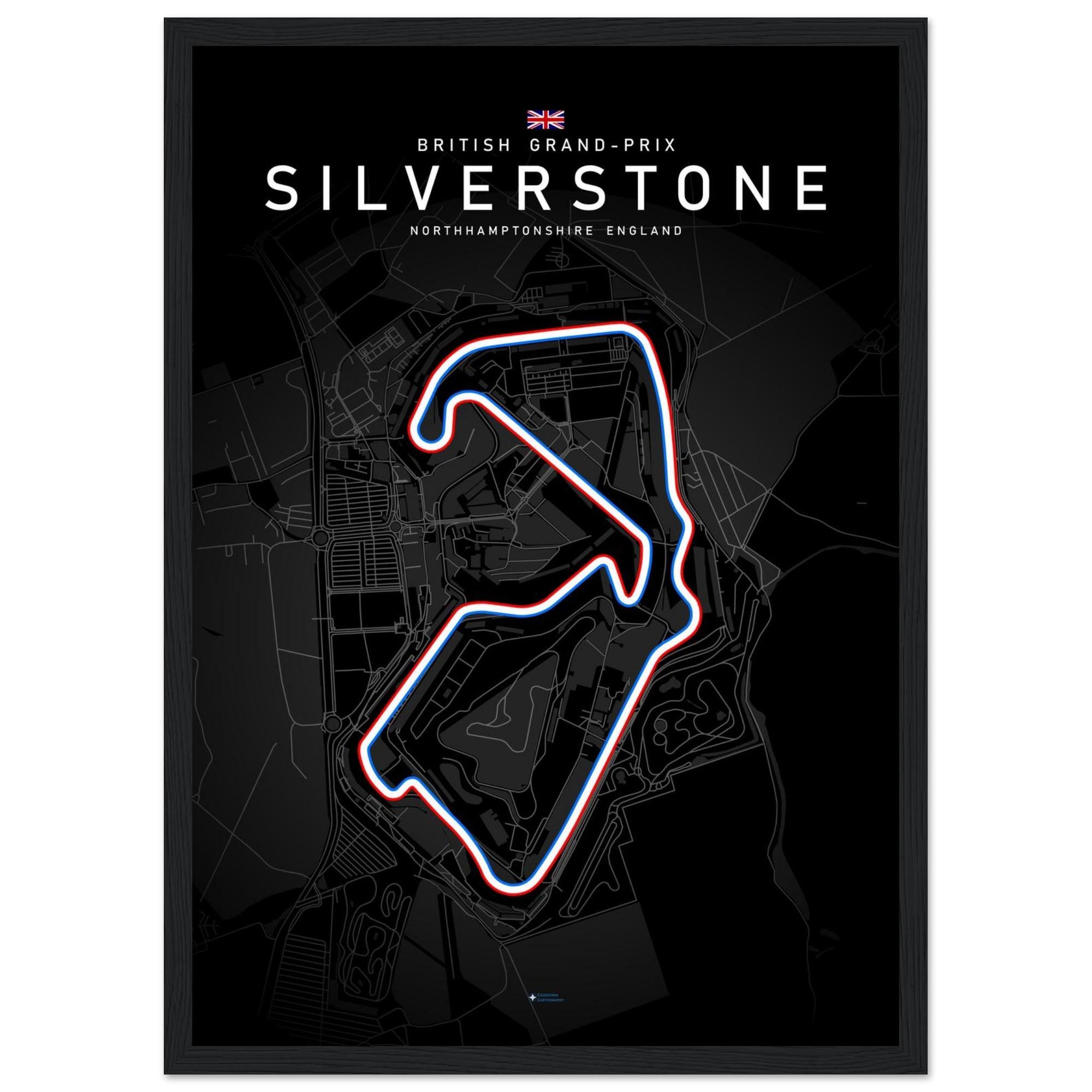F1 Silverstone Grand Prix Track Map Poster - Frames Available - A3/A2 ...