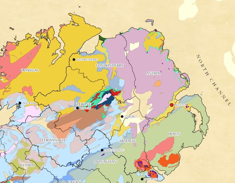 Geological Map of Ireland Premium Matte Paper Metal Framed Poster A4 - Etsy