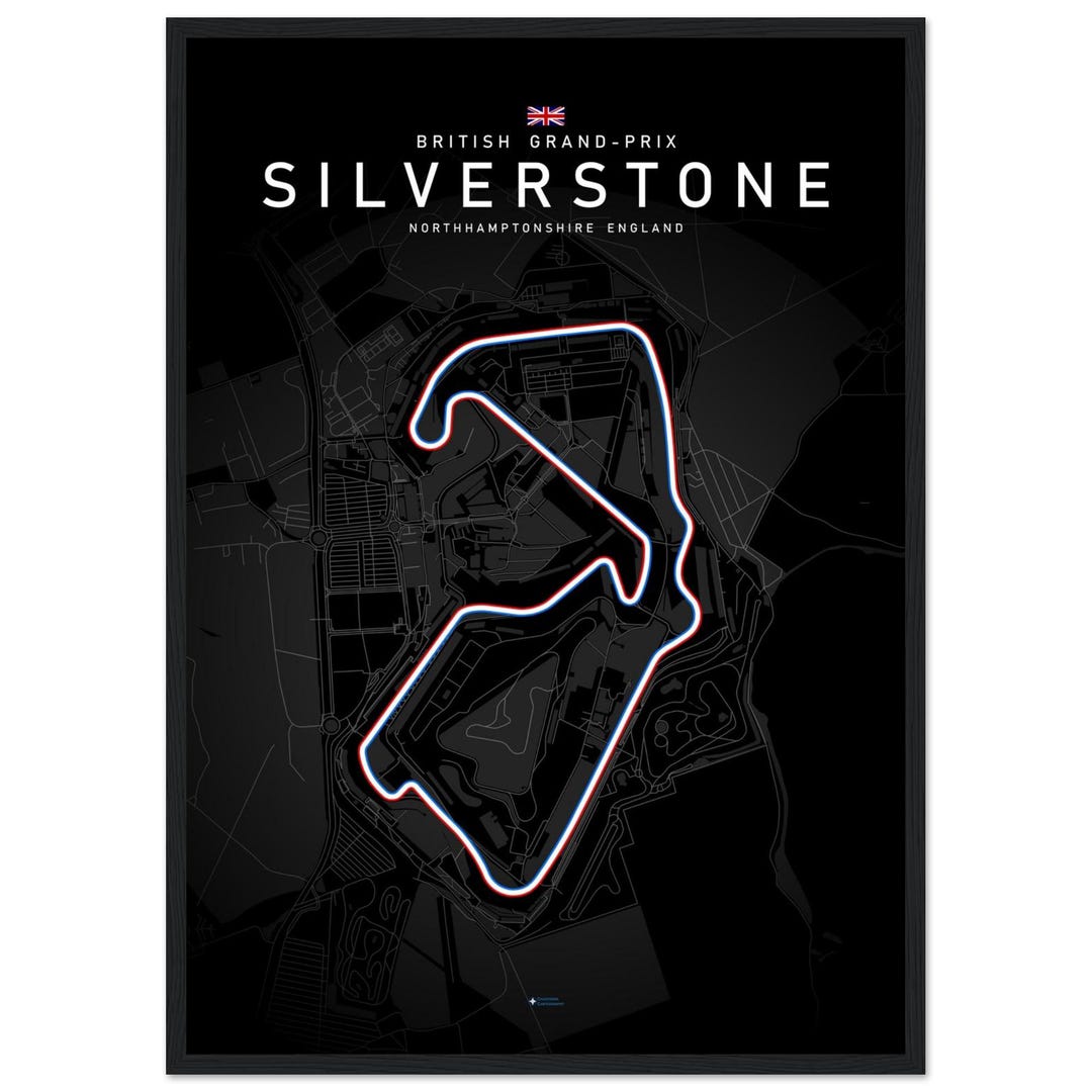 F1 Silverstone Grand Prix Track Map Poster - Frames Available - A3/A2 ...