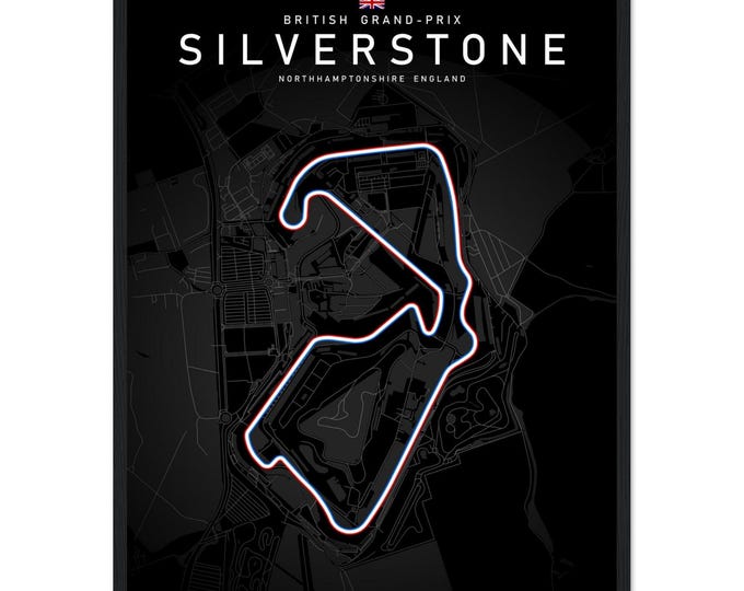 F1 Silverstone Grand Prix Track Map Poster - Frames Available - A3/A2 ...