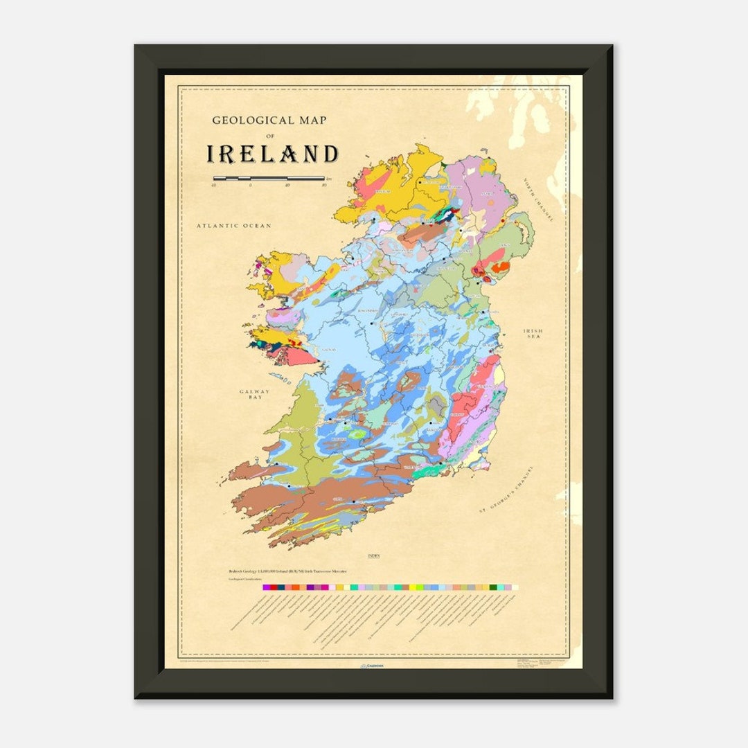Geological Map of Ireland Premium Matte Paper Metal Framed Poster A4 - Etsy