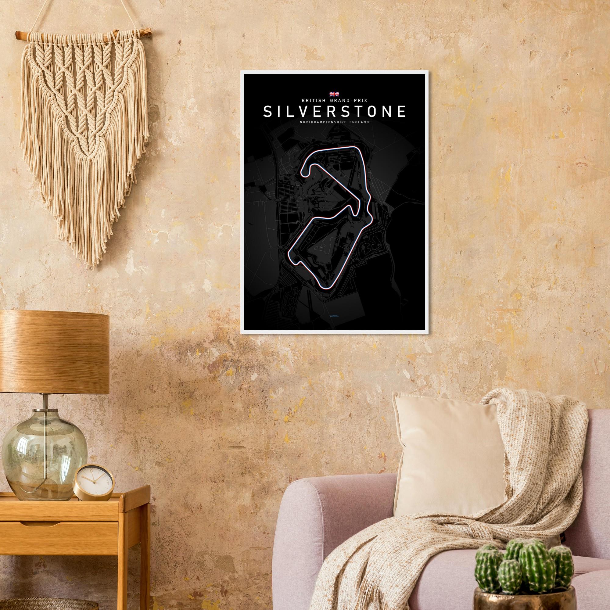 F1 Silverstone Grand Prix Track Map Poster - Frames Available - A3/A2 ...