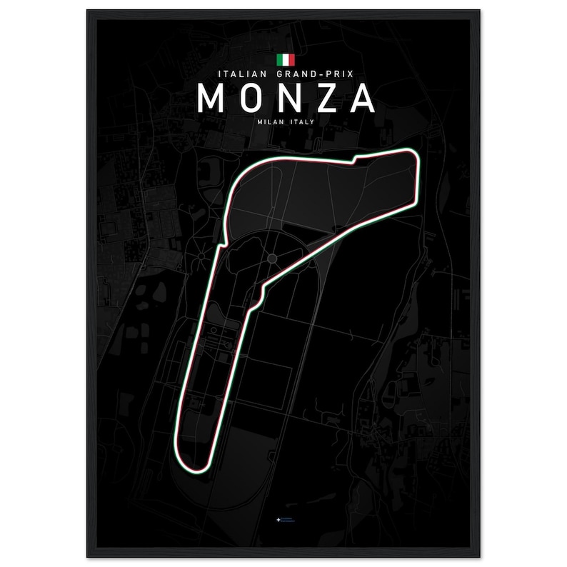 F1 Italian Grand Prix MONZA Track Map Poster - Frames Available - A3/A2 ...