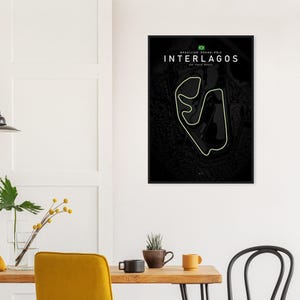 F1 Brazil Grand Prix Interlagos Track Map Poster - Frames Available ...