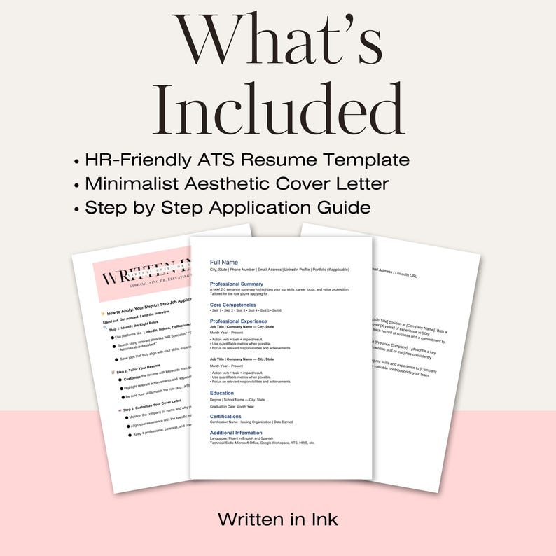 Modern Ats-friendly Resume & Matching Cover Letter | Editable Google ...