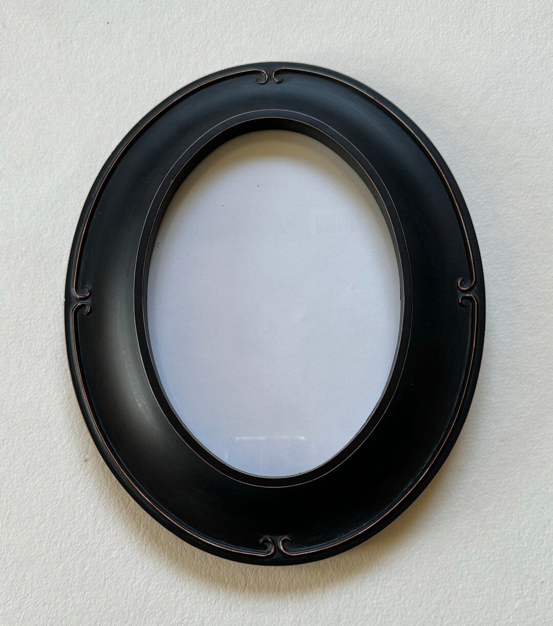 Black Oval 5x7” Frame With Swirls /polystone Material. - Etsy