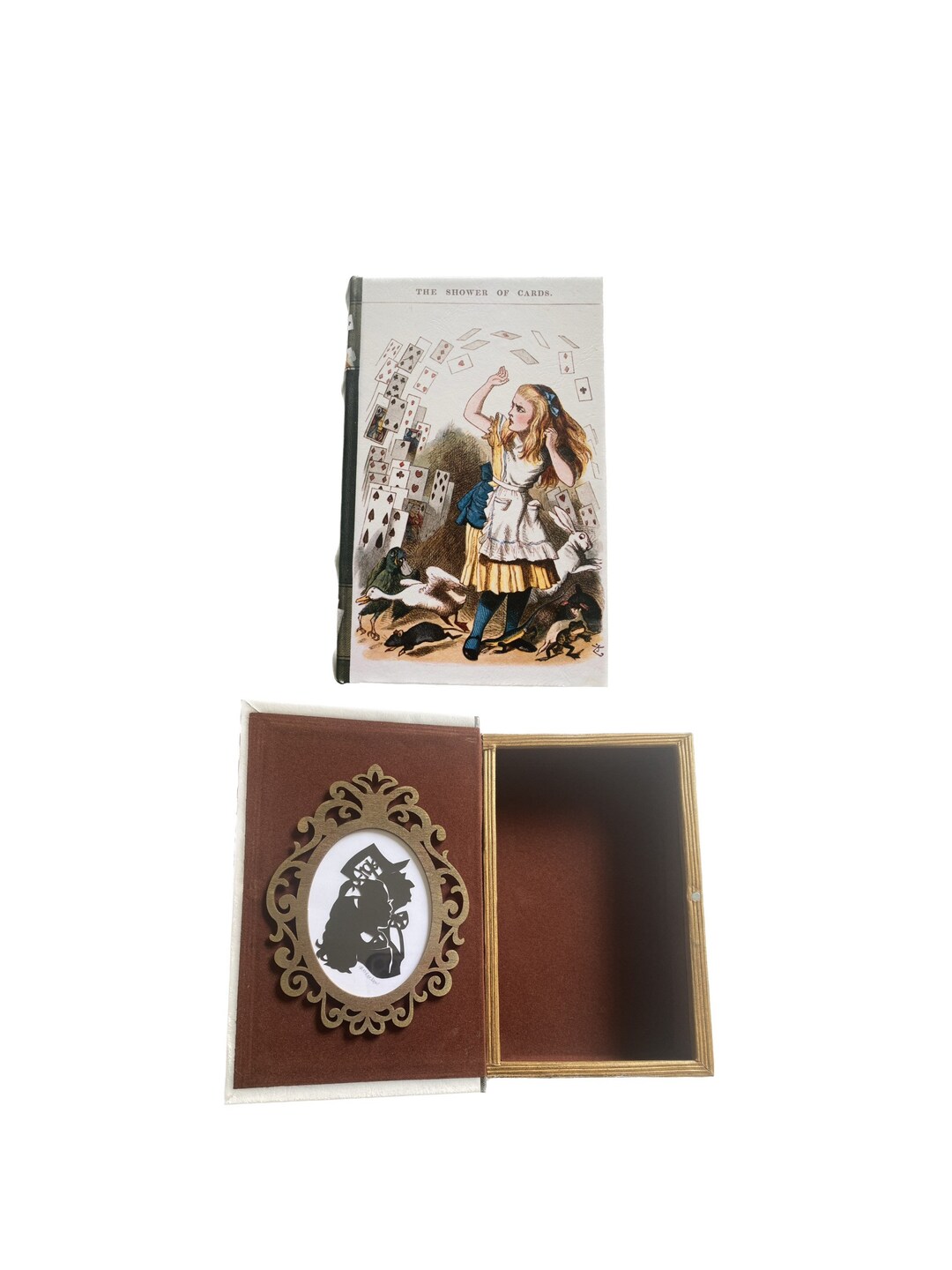 Alice in Wonderland Book Box, Trinket Box, With Real Hand Cut ...