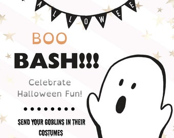 Editable Halloween Invitation Kid Halloween Party Canva, Instant ...