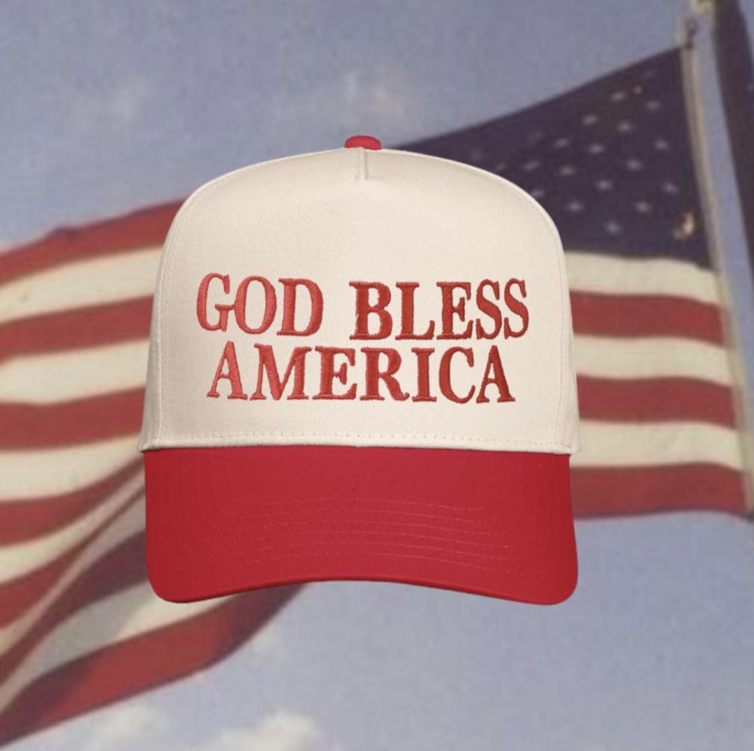 Embroidered God Bless America Hat, American Snapback Hat, Fourth of ...