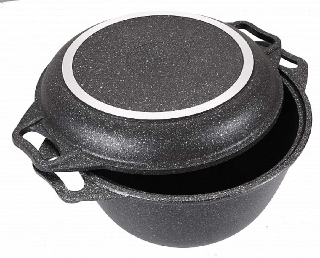 A Cauldron KAZAN With a Lid-pan 4L With Non-stick Coating dark Marble ...