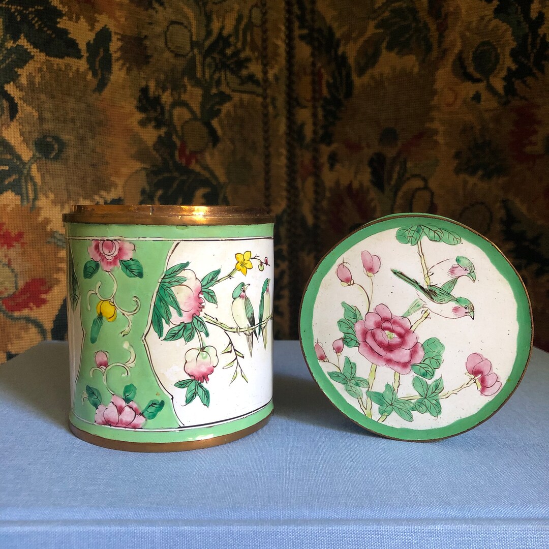 19th Century Chinese Enamelware Tea Caddy Enameled Brass - Etsy