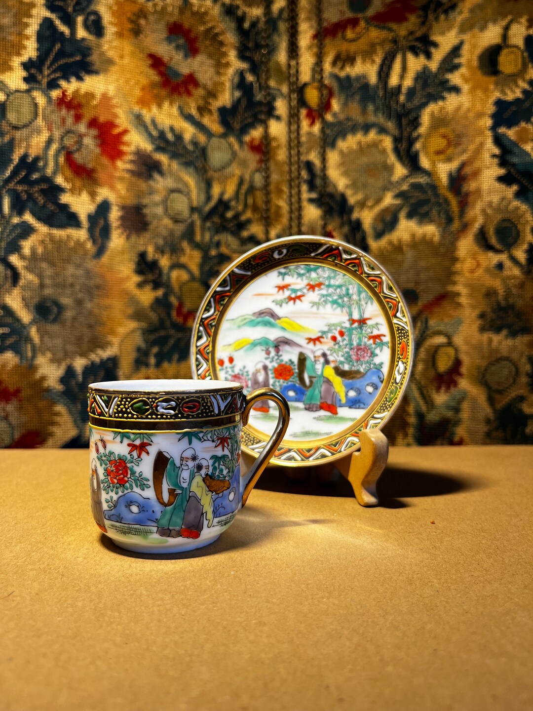 Chinese Bone China Demitasse Cup and Saucer - Etsy