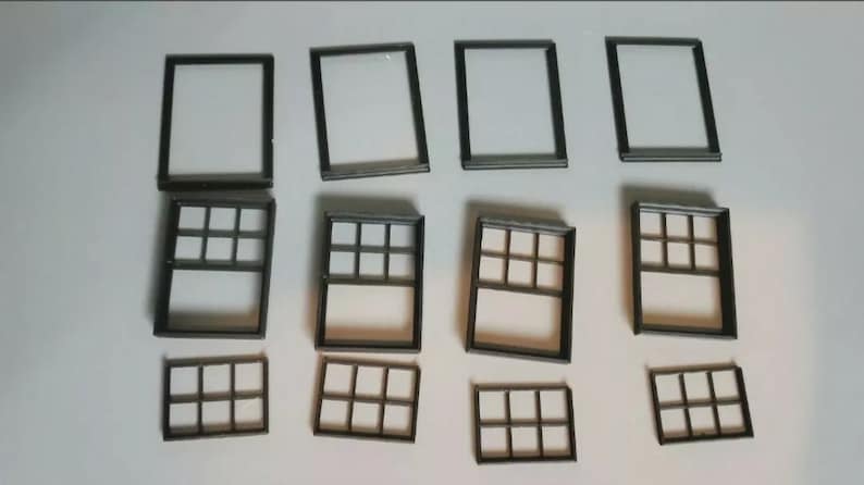 ECB 3D Printing 1/24 or 1/25 Scale Windows for Garage or House Dioramas ...