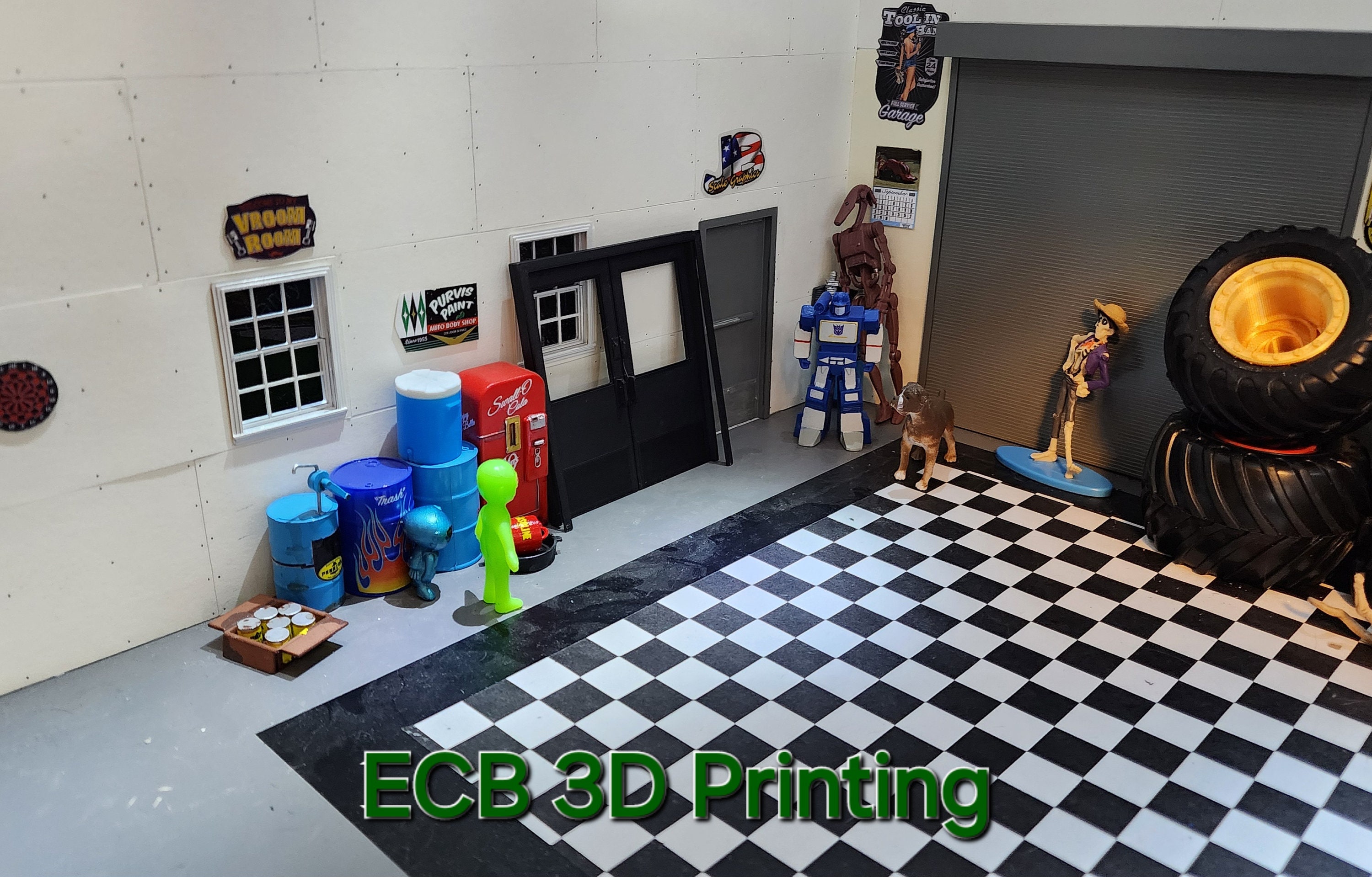 1/24 or 1/25 Scale Double Industrial Doors for Garage or House Dioramas ...
