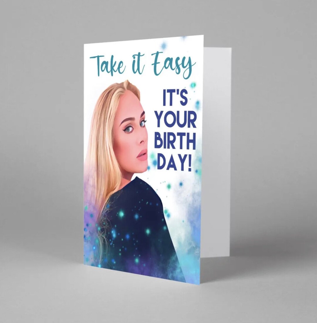 Adele Inspired Birthday Card Adele Art Print Adele Merch Take - Etsy