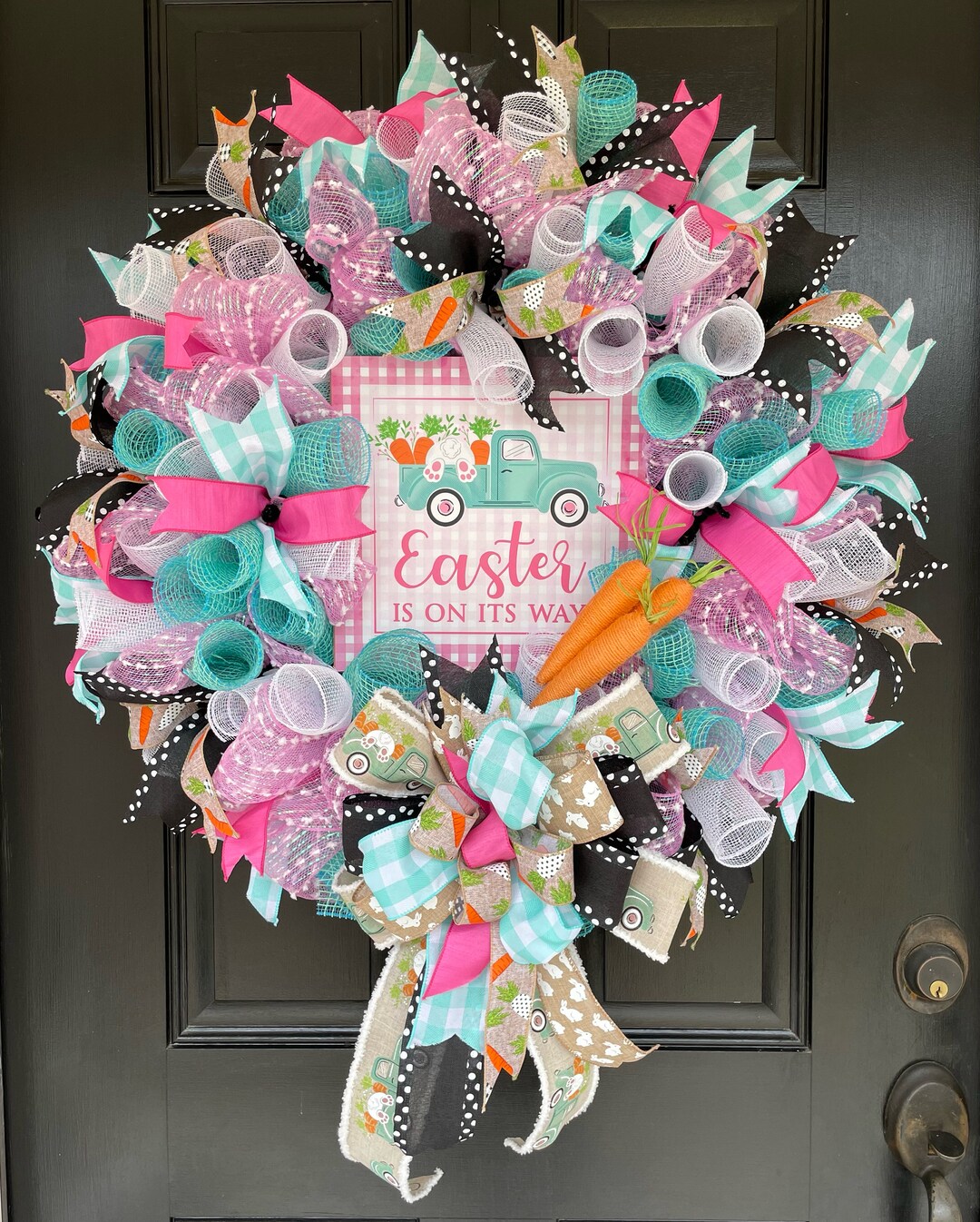 Easter Bunny Wreath, Bunny Door Wreath, Bunny Front Door Wreath, Easter ...