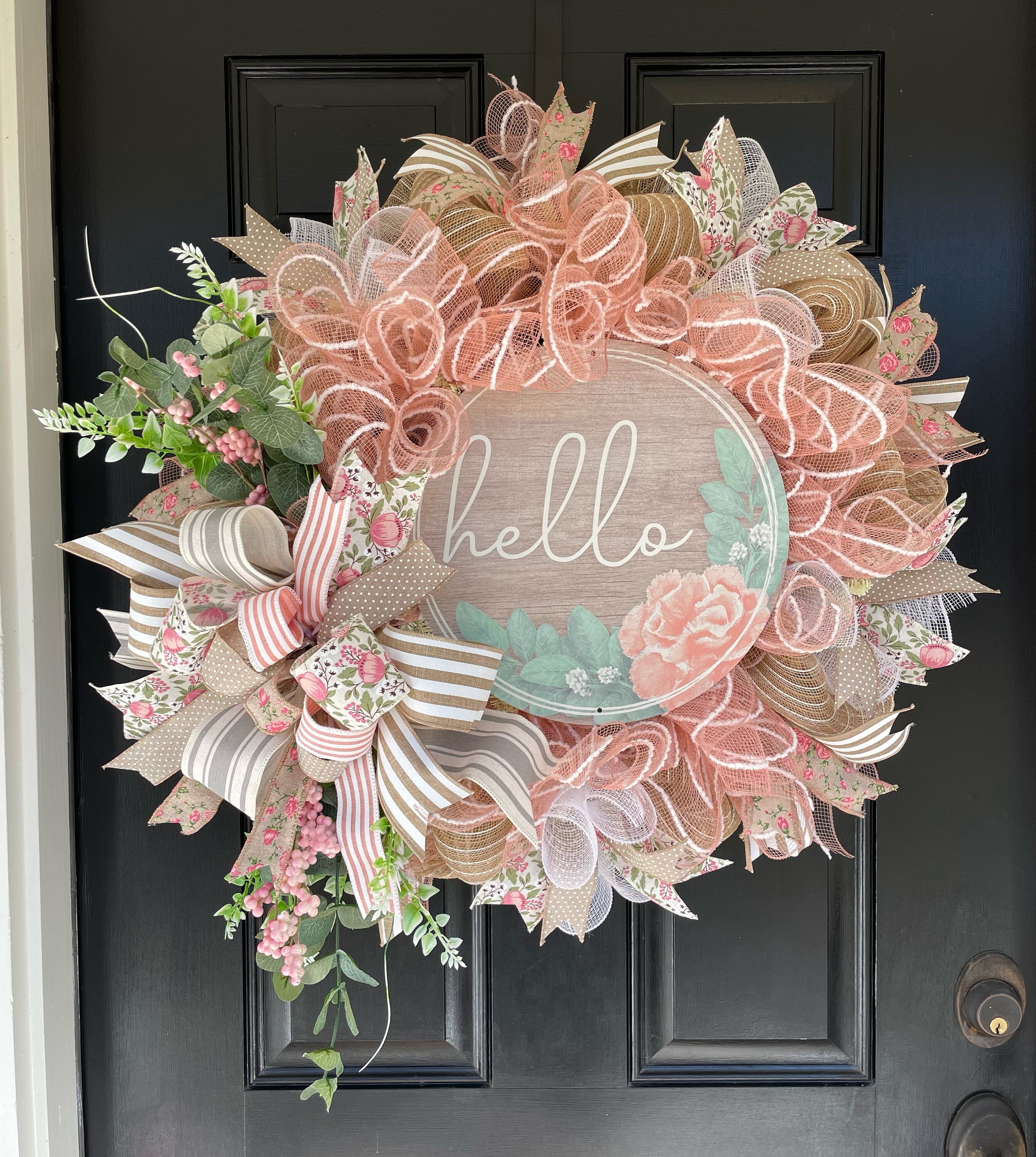 Front Door Hello Wreath, Hello Wreath, Front Door Wreath, Southern ...