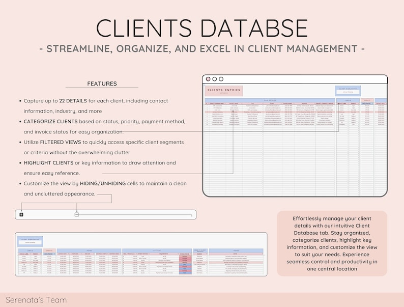 Client & Task Tracker Business Planner Spreadsheet | Communication Log ...