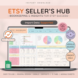 Etsy Bookkeeping Template for Etsy Sellers Etsy Accounting Spreadsheet With Profit and Loss ...