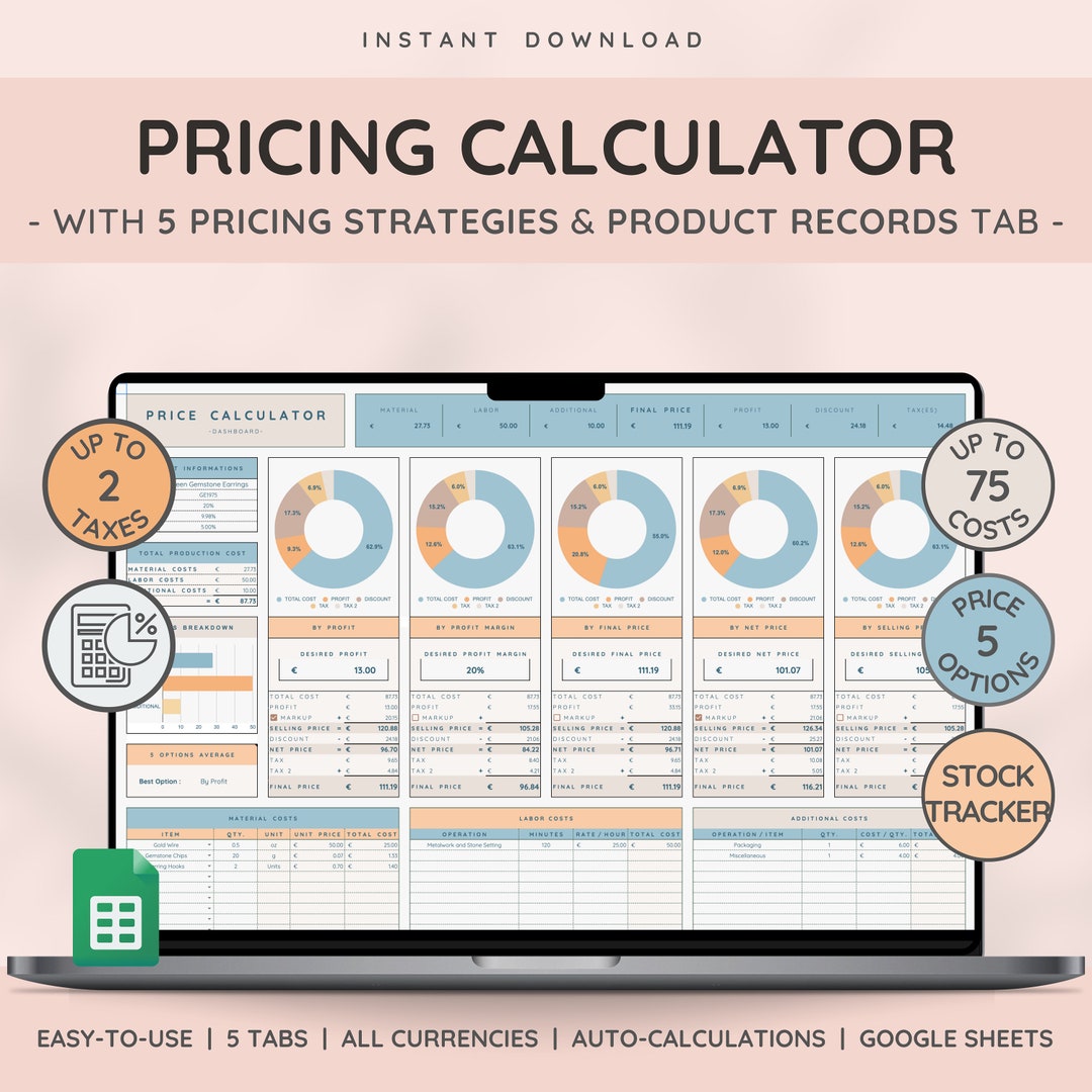Price & Profit Calculator for Small Businesses With 5 Pricing ...