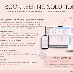 Bookkeeping & Accounting Template for Small Businesses With Profit ...