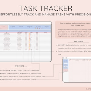 Client & Task Tracker Business Planner Spreadsheet | Communication Log ...