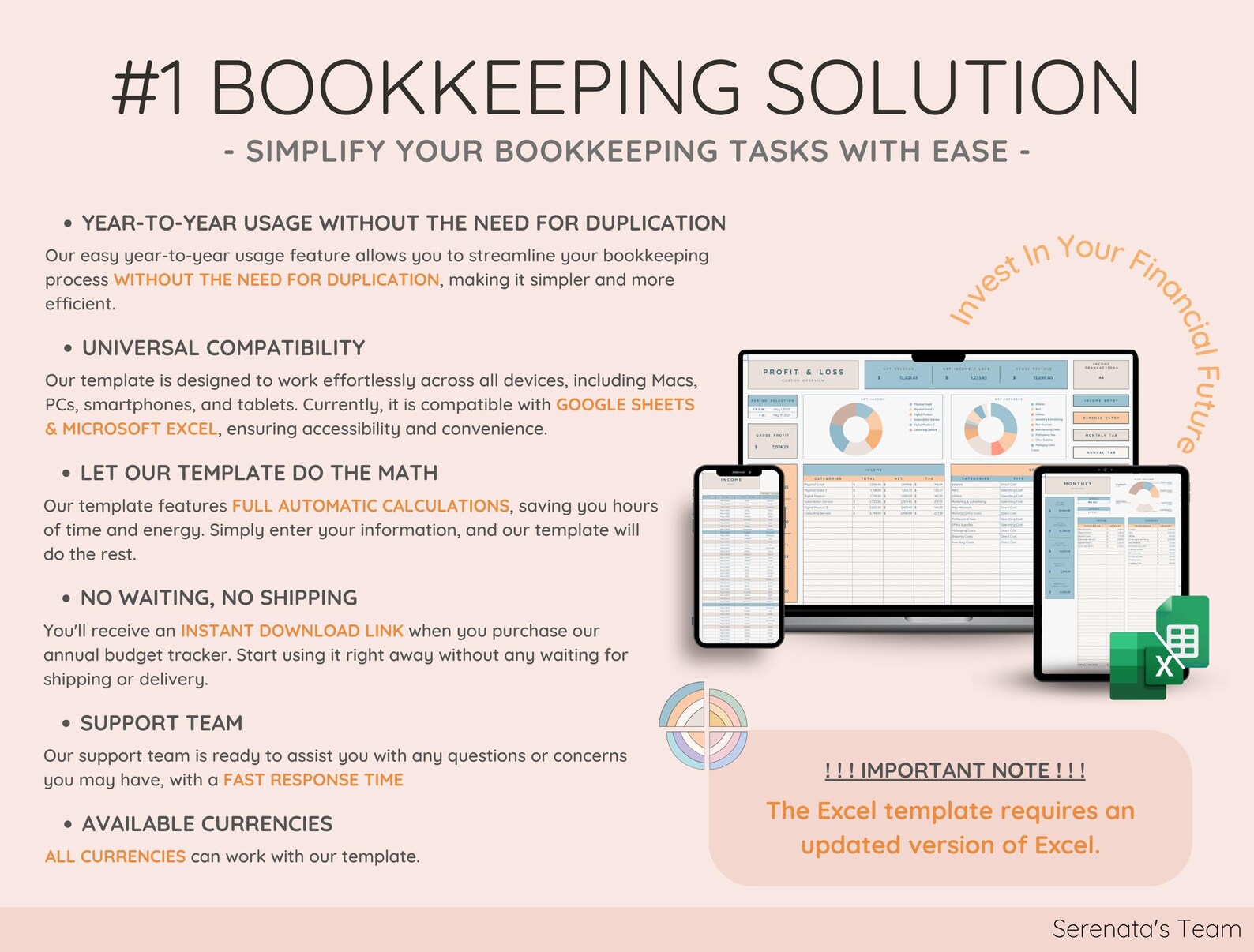 Bookkeeping Spreadsheet Google Sheets Excel Small Business Profit Loss ...